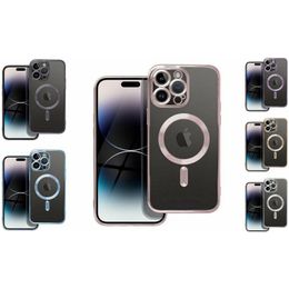 Cofi 1453 - MagSafe Hülle mit Kameraschutz kompatibel mit iPhone 11 Pro Max Silber