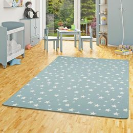 Snapstyle - Kinder Spiel Teppich Sterne Mintgrün - 100x300 cm