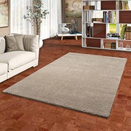 Snapstyle Hochflor Shaggy Teppich Palace Taupe - 133x133 cm