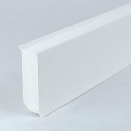 Sockelleiste Kunststoff Hartschaum pvc 13 x 40 x 2500 mm Weiß Fußleiste Mit flexibler Weichlippe Wasserfest - weiß - Proviston