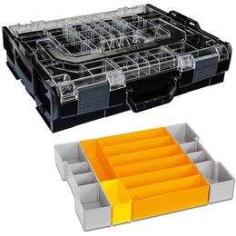 BS SYSTEMS Sortimo Systemkoffer L-Boxx 102 schwarz mit transparentem Deckel + Insetboxen F3