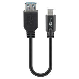 goobay - usb 3.0 SuperSpeed cable usb-c™, black, 0.2 m - usb 3.0 jack (Type a) usb-c plug (56731)