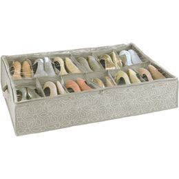 Unterbettkommode für Schuhe Balance, 12 Fächer, Taupe, Polypropylen taupe, Kunststoff (pet) transparent mehrfarbig - taupe - Wenko