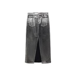 Mango Rock 'Shimmer' Damen Gr&ouml;&szlig;e 36 silbergrau / black denim