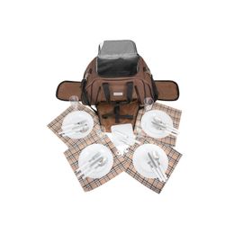 anndora Picknickkorb Picknicktasche für 4 Personen 29-teilig