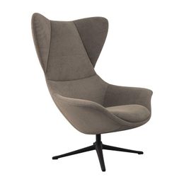 FLEXLUX Ohrensessel Stilo Relaxsessel, Solitär, Stil-Ikone, drehbar, Fuß schwarz, braun