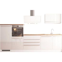 respekta Küche Gabriel, Breite 320 cm, wechselseitig aufbaubar, als Doppelblock stellbar, weiß