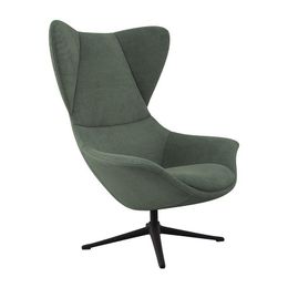 FLEXLUX Ohrensessel Stilo Relaxsessel, Solitär, Stil-Ikone, drehbar, Fuß schwarz, grün