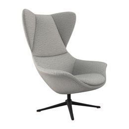 FLEXLUX Ohrensessel Stilo Relaxsessel, Solitär, Stil-Ikone, drehbar, Fuß schwarz, grau