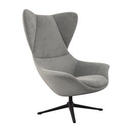 FLEXLUX Ohrensessel Stilo Relaxsessel, Solitär, Stil-Ikone, drehbar, Fuß schwarz, grau