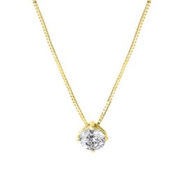 V Collier 375/- Gold Zirkonia weiß 42+3cm Glänzend