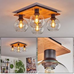 hofstein Koyoto Deckenleuchte Glas 15 cm Naturfarben, Schwarz, 4-flammig