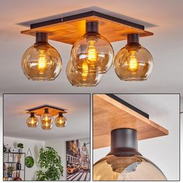 hofstein Koyoto Deckenleuchte Glas 15 cm Naturfarben, Schwarz, 4-flammig