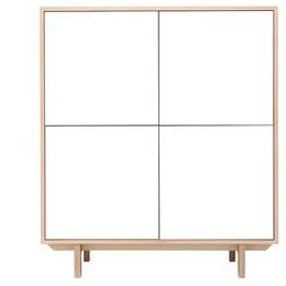 Miliboo Highboard skandinavisch Holz Weiß 125 cm SID