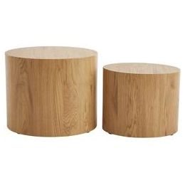 Miliboo Ovale Couchtische aus hellem Holz (2er-Set) WOODY