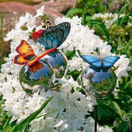Gärtner Pötschke Gartenstecker Schmetterlinge auf Silberkugeln