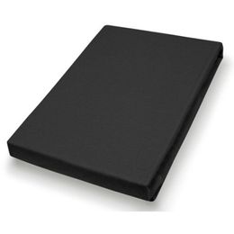 Hahn Haustextilien - Jersey-Spannlaken Basic Größe 90-100x200 cm Farbe schwarz