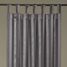 Arsvita - Dekoschal Gardine Vorhang Streifen halbtransparent Auswahl: Schlaufenschal 140x 245cm anthrazit - dunkelgrau - Anthrazit