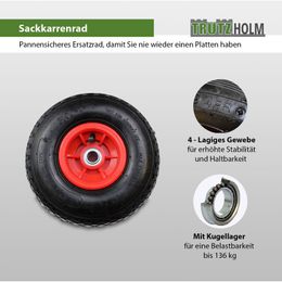 baumarktplus - Sackkarrenrad 260 x 85 mm 3.00-4 Bollerwagenrad, Luftrad, Ersatzrad, 4PR versetzt