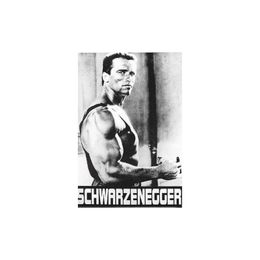 Close Up Arnold Schwarzenegger Poster schwarz-weiß-Foto mit Zigarre