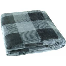 FASHION ZONE - Flanell Wohndecke bedruckt 150 x 200 cm Couch Decke blau grün - Mehrfarbig