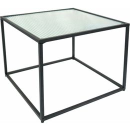 Day Useful Everyday - Beistelltisch Metall schwarz mit Glasplatte 49 x 49 x 35 cm Tisch eckig - Schwarz