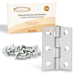 20x Edelstahl Scharnier (44x32x1mm / 1.73x1.26x0.04inch) mit Schrauben Edelstahl Tür-Scharnier Türband Beschlag