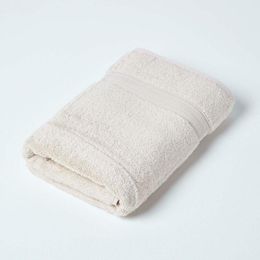 Homescapes - Zero Twist-Badehandtuch aus Supima-Baumwolle, beige - Stone