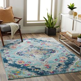 Flur Perseteppich Läufer Kurzflor Vintage Orient Blau Mehrfarbig 80 x 220 cm - Surya