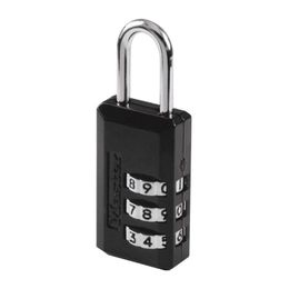 Master Lock Zahlenschloss aus Zink schwarz 20mm Stahlbügel 22mm d 3mm