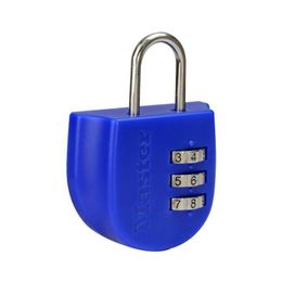 Master Lock Zahlenschloss mit Adressschild 44mm Stahlbügel d 3mm blau