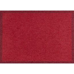 Fußmatte uni Sauberlaufmatte Schmutzfangmatte Türvorleger Eingangsmatte Teppich: rot, 60x180 cm