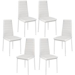 Skecten - Esszimmerstühle 6 Set Küchenstuhl Esszimmerstuhl Wohnzimmerstühle Weiß