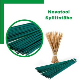 100x Novatool Splittstäbe 100x 30 cm x 3,5 mm i Grün i Pflanzstäbe Rankhilfe Bambus vielseitig einsetzbar - Grün