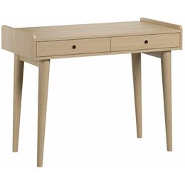 Schreibtisch mit 2 Schubladen im Eiche-Dekor L96 cm - Retro - Holz - Calicosy