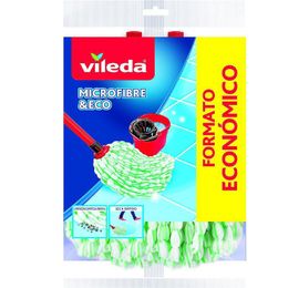 Microfibre Eco Wischmopp-Nachfüllpackung, 100% Mikrofaser, hohe Reinigungs- und Saugfähigkeit, Grün/Weiß, 2 Stück - Vileda