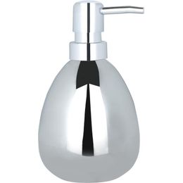 Wenko - Seifenspender Polaris Chrome Keramik, 390 ml, Silber glänzend, Keramik chrom - silber glänzend