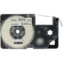 vhbw Label Tape Kassette Patronen Schriftband 9mm kompatibel mit Casio KL-8200, KL-C500, KL-P1000 Ersatz für Casio XR-9WE1, XR-9WE.
