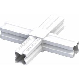 Kreuzverbinder 23,5 mm weiß 4 Zapfen Kunststoff Verbinder Eckverbinder - alfer