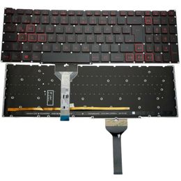 TRADESHOP Original Laptop Notebook Tastatur Deutsch qwertz mit Rot Hintergrundbeleuchtung kompatibel mit Acer Nitro 5 AN515-43 AN515-54 AN515-56 - Trade-shop