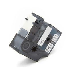 vhbw Schriftband-Kassette kompatibel mit 3M PL100, PL300, PL200 Etiketten-Drucker 19mm Schwarz auf Weiß, Vinyl