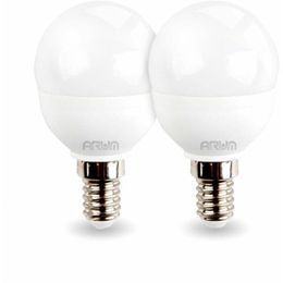 Los mit 2 LED-Lampen E14 P45 5,5 w Gl. 40 w. Température de Couleur: Blanc neutre 4000K