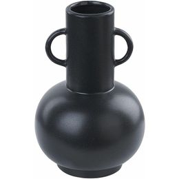 Beliani Keramikvase schwarz 26 cm minimalistisches dekoratives Accessoire