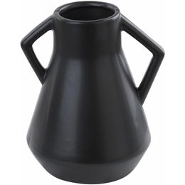 Beliani - Keramikvase schwarz 30 cm minimalistisches dekoratives Accessoire - Schwarz