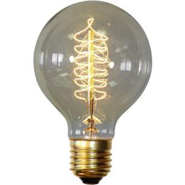 PRIVATEFLOOR - Vintage Edison-Glühbirne - Spiral Transparent - Messing, Glas, Metall - Transparent