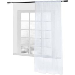 Gardinen transparent mit Kräuselband Stores Voile (1 Stück) weiß 140x245 cm - weiß - WOLTU