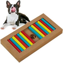 Intelligenzspielzeug für Hunde, Leckerli verstecken, mdf, interaktives Hundespielzeug Intelligenz, mehrfarbig - Relaxdays