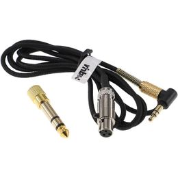 vhbw Audio AUX Kabel kompatibel mit Pioneer HDJ-2000 Kopfhörer - Audiokabel 3,5 mm Klinkenstecker auf 6,3 mm, 1,2 m, Schwarz