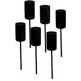 Spetebo Tafelkerzen Pick 6er Set - schwarz - Kerzen Stecker für Advents und Weihnachts Gesteck - Kerzenpick für Stabkerzen