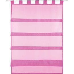 Bestlivings Pinke Bistrogardine Transparent mit Schlaufen in 80x110 cm ( BxL ), in vielen Varianten erhältlich - Pink